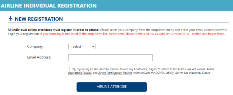 Airline Company Commitment and Registration Process